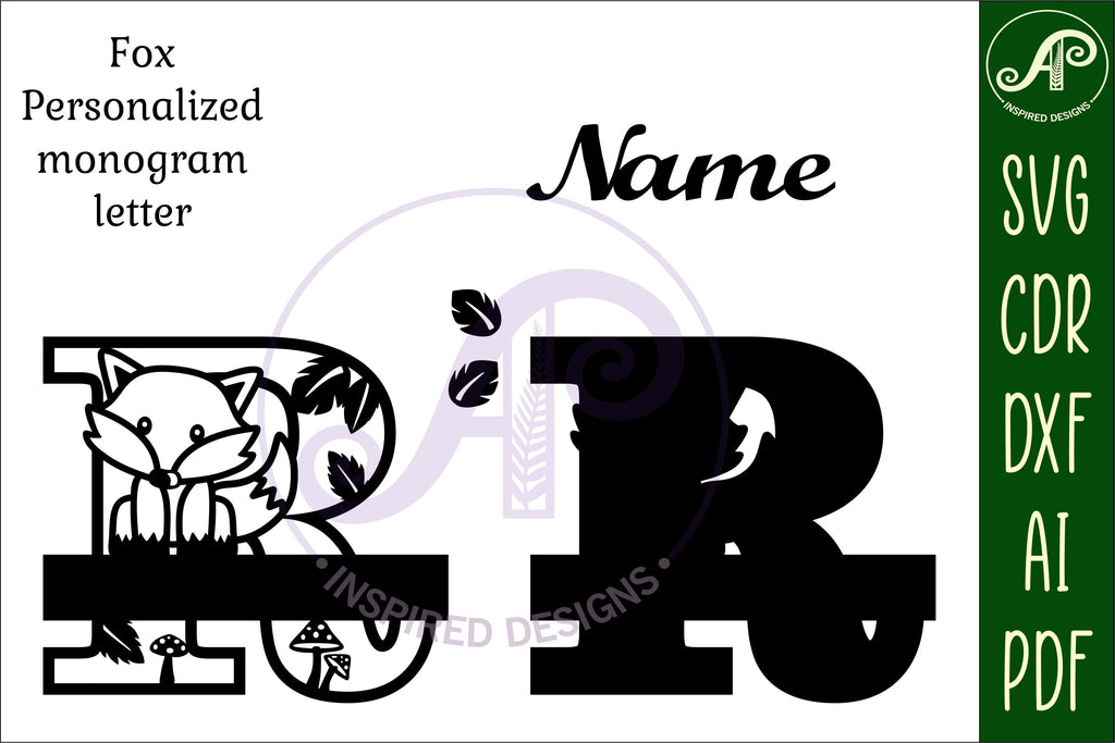 Fox Monogram Letter R SVG Cut File - So Fontsy