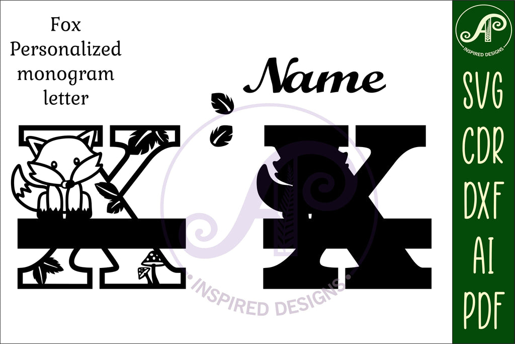 Fox Monogram Letter X SVG Cut File - So Fontsy