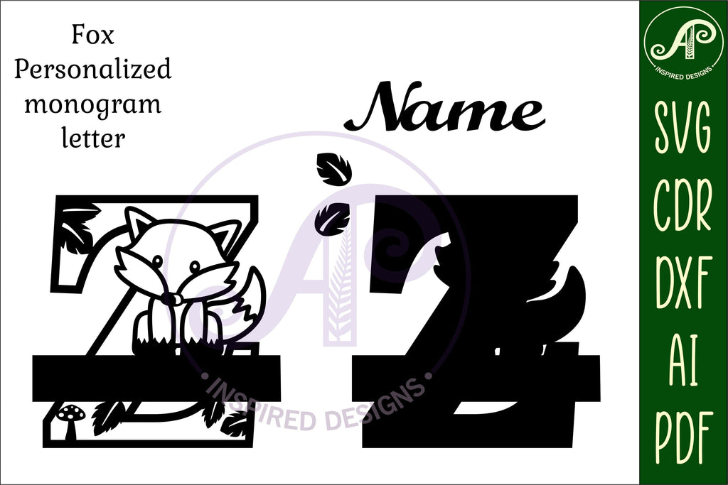Fox Monogram Letter Z SVG Cut File - So Fontsy