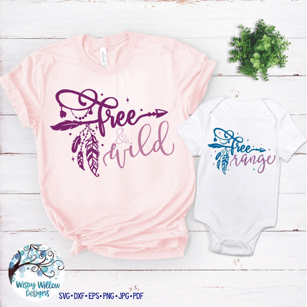 Free And Wild | Boho SVG Cut File - So Fontsy