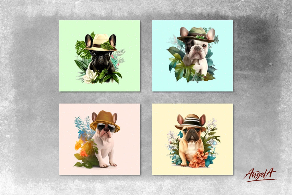 French bulldog summer tumbler bundle/Dog tumbler sublimation - So Fontsy