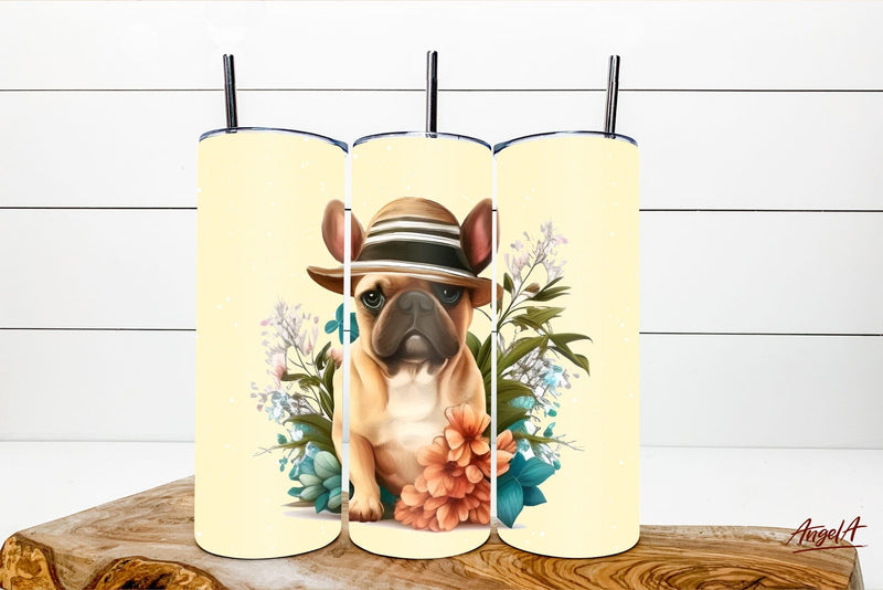 French bulldog summer tumbler bundle/Dog tumbler sublimation - So Fontsy