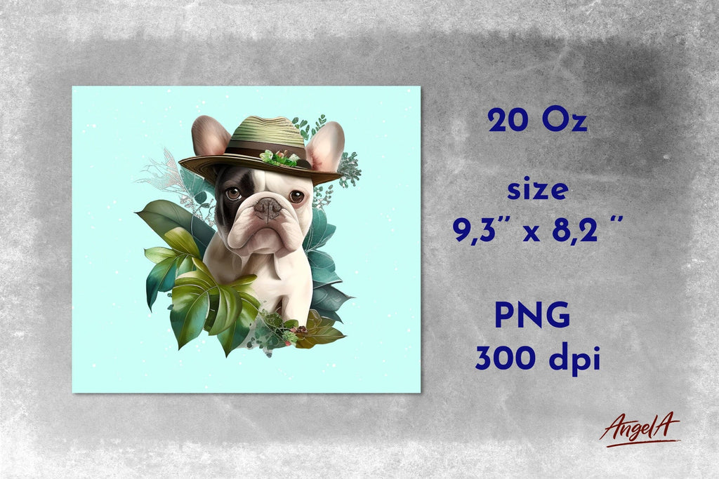 French bulldog summer tumbler bundle/Dog tumbler sublimation - So Fontsy