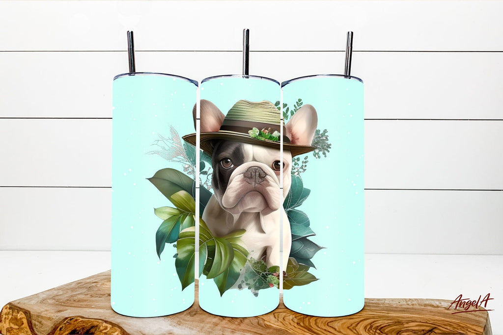 French bulldog summer tumbler bundle/Dog tumbler sublimation - So Fontsy