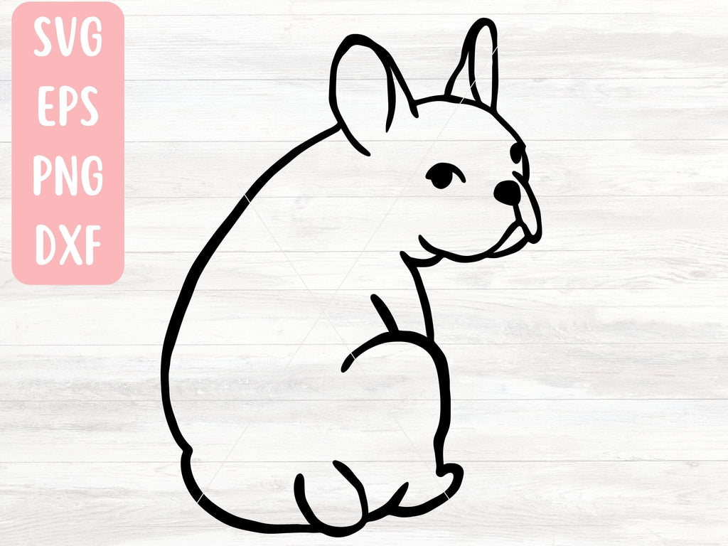 French Bulldog SVG File for Cricut, Frenchie Outline SVG - So Fontsy