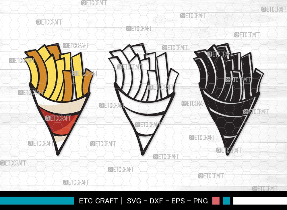 French Fries SVG | Fries Svg | Fast Food Svg | Snack Svg | Potato Svg ...