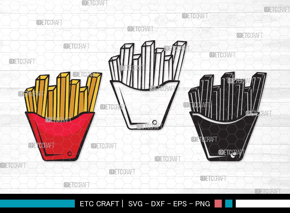 French Fries SVG | Fries Svg | Fast Food Svg | Snack Svg | Potato Svg ...