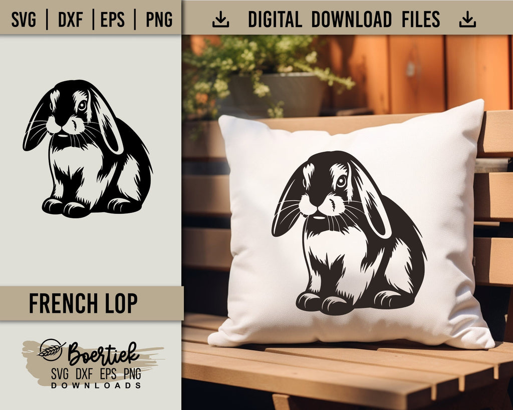 French lop, rabbit, SVG file - So Fontsy