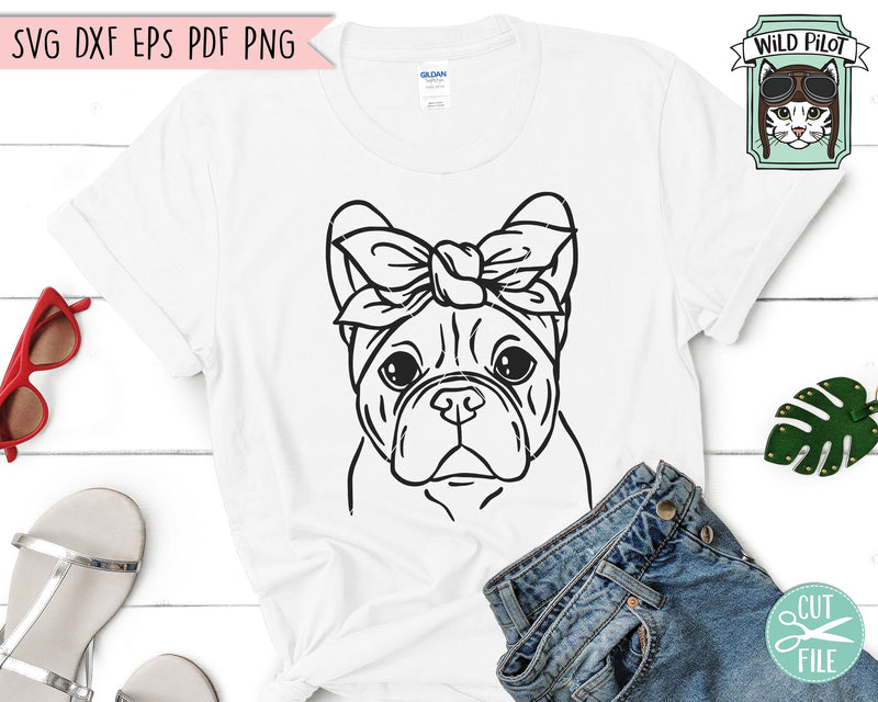 French Bulldog Bandana SVG Cut File - So Fontsy