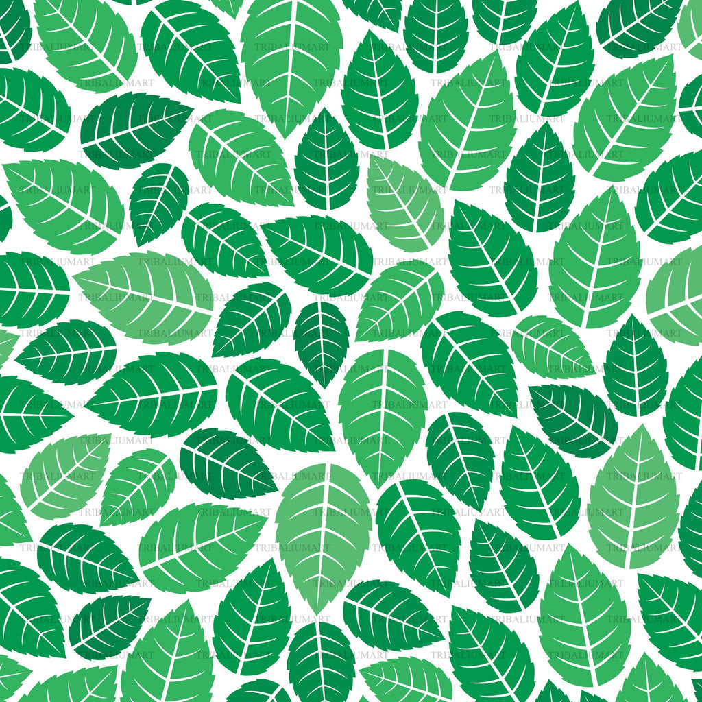 Fresh mint leaf pattern. Cut files for Cricut. Clip Art silhouettes ...