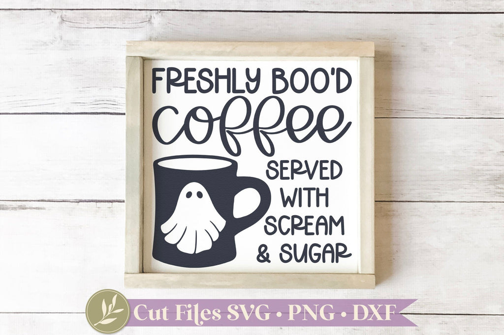 Freshly Boo'd Coffee SVG, Funny Halloween Sign - So Fontsy