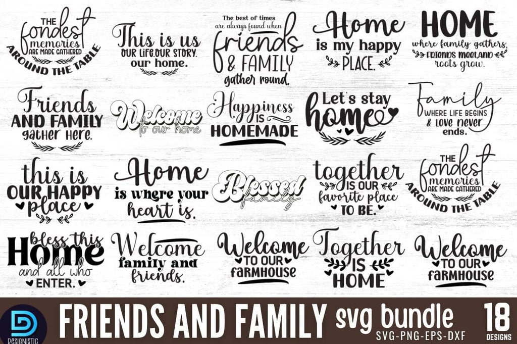 Friends and family round Sign Bundle - So Fontsy