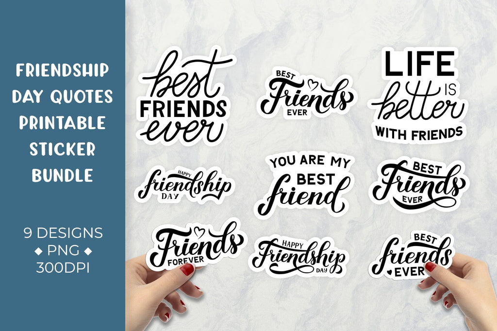 Friendship Day Quotes sticker bundle. Friends stickers printable - So ...
