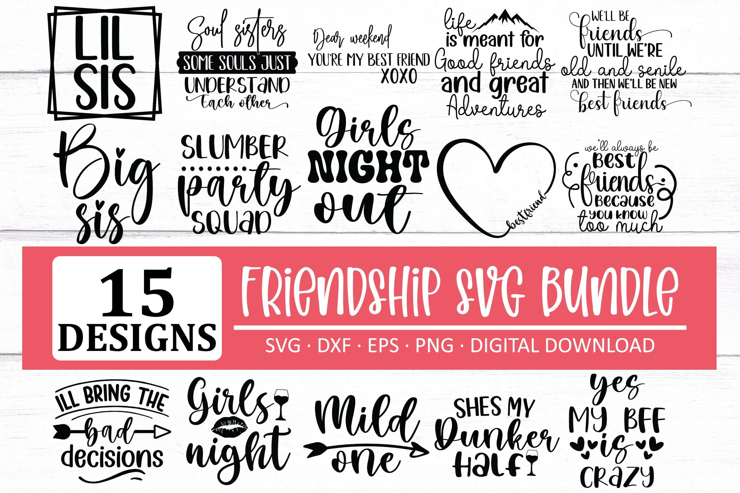Friendship SVG Bundle, Best Friends SVG Bundle, Best Friend Quotes SVG ...
