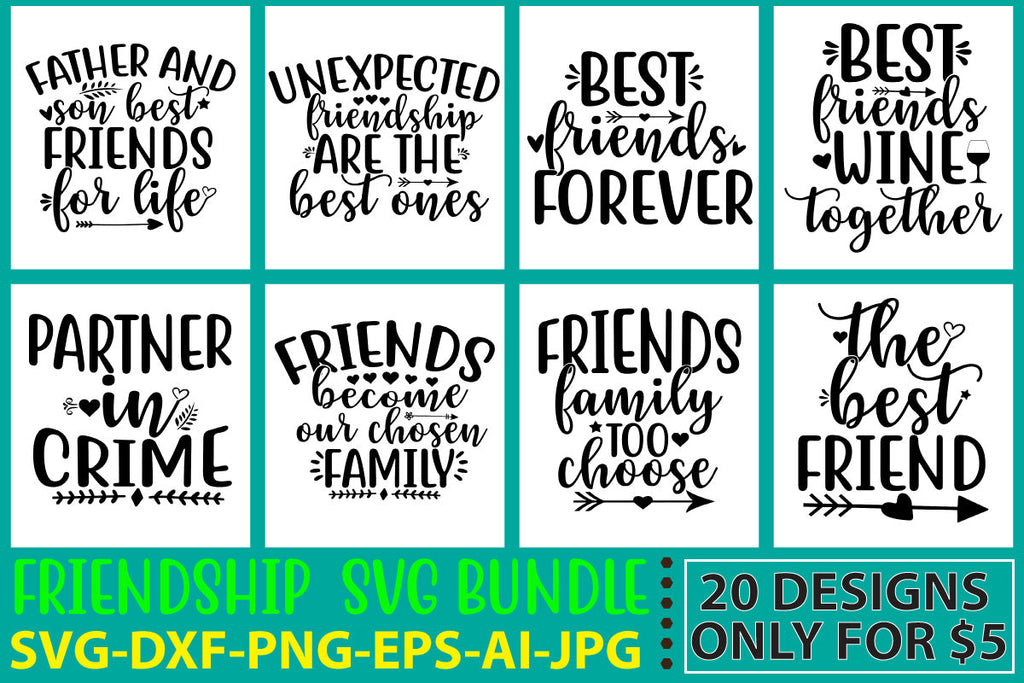 Friendship Svg Bundle - So Fontsy