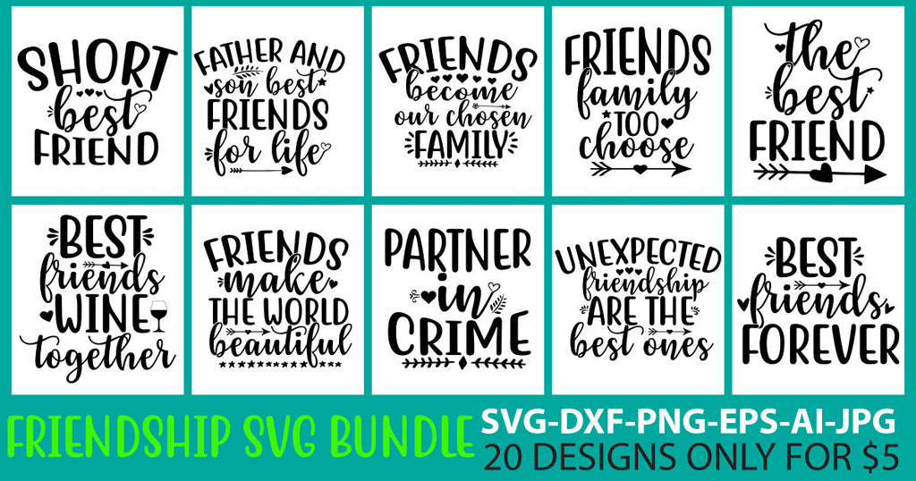 Friendship Svg Bundle - So Fontsy