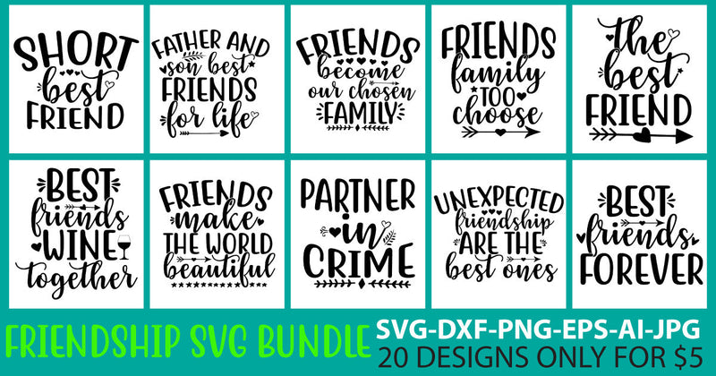 Friendship Svg Bundle - So Fontsy