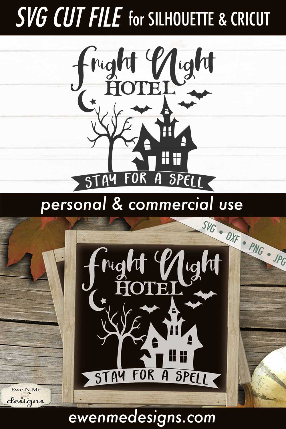 Fright Night Hotel - Halloween Haunted House SVG - So Fontsy