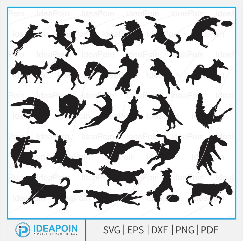 Frisbee Dog svg, Jumping Dog Svg, Frisbee Dog Svg Bundle, Dog With ...