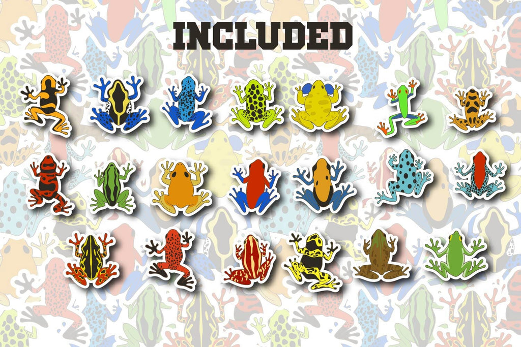 Frog stickers printable bundle - So Fontsy