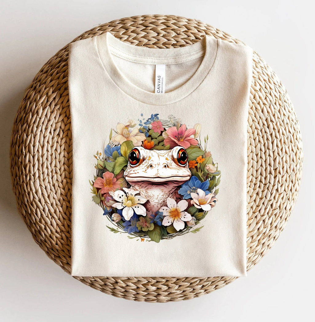 Frog with Flowers Sublimation File - Floral frog PNG Sublimation Design ...