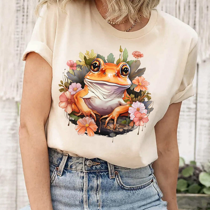 Frog with Flowers Sublimation - Floral frog PNG Sublimation Design ...