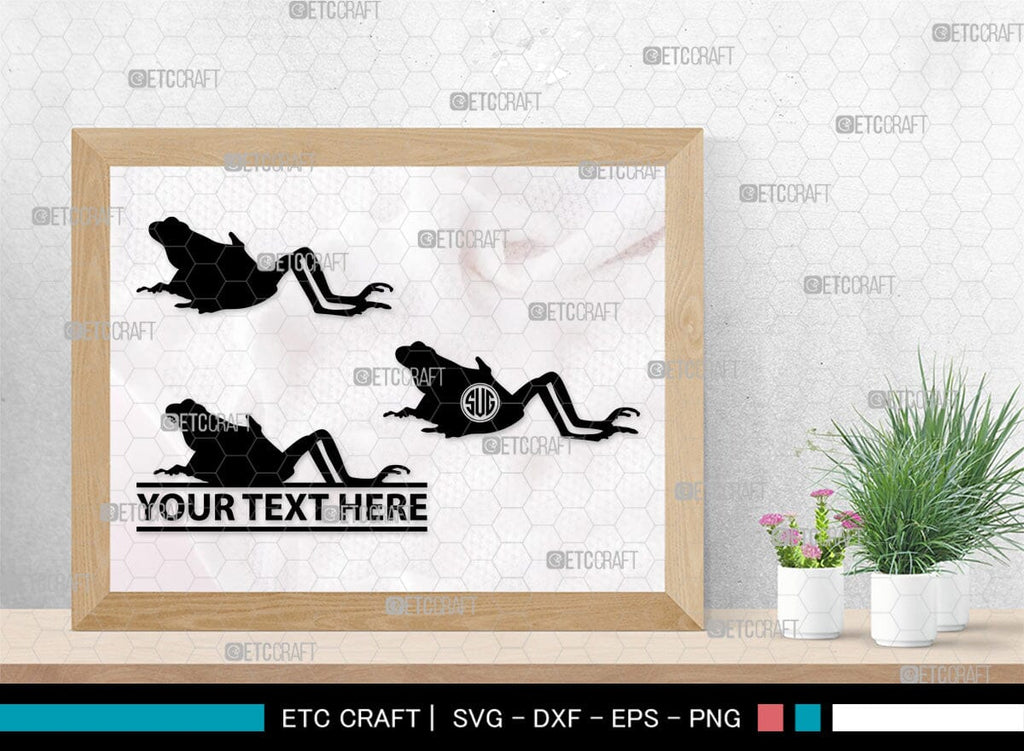 Frogs Monogram, Frog Silhouette, Frog SVG, Tree Frog Svg, Toad Svg ...