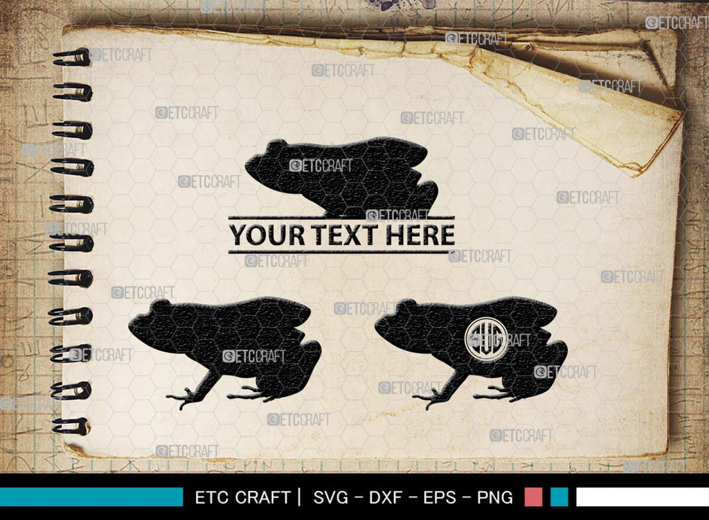 Frogs Monogram, Frog Silhouette, Frog SVG, Tree Frog Svg, Toad Svg ...