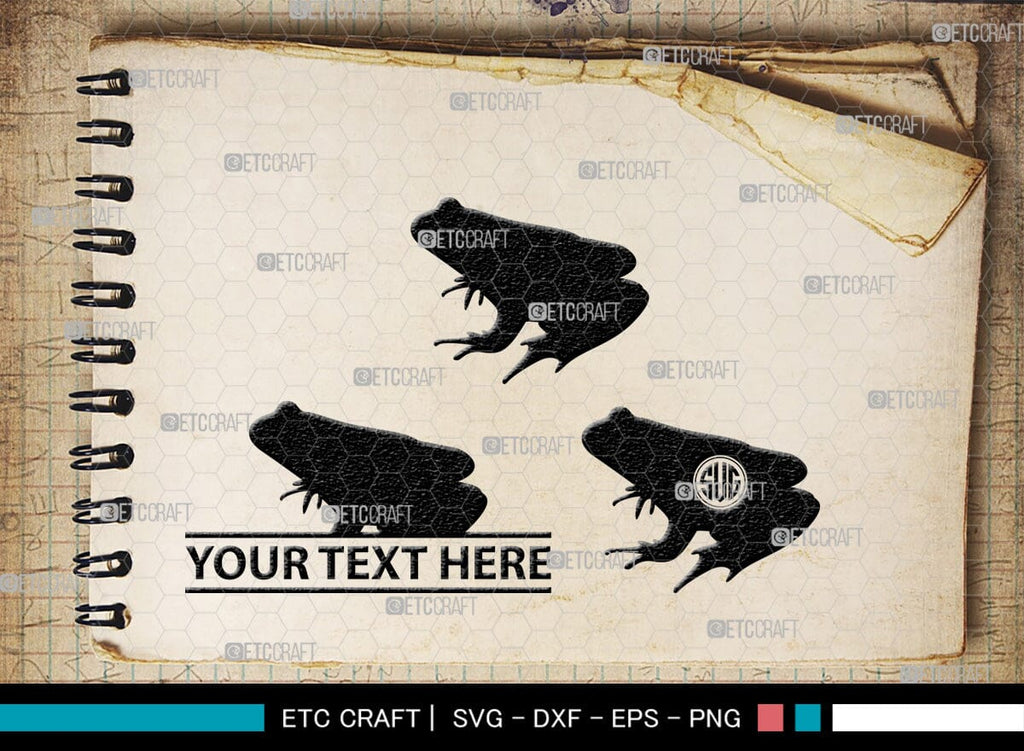 Frogs Monogram, Frog Silhouette, Frog SVG, Tree Frog Svg, Toad Svg ...