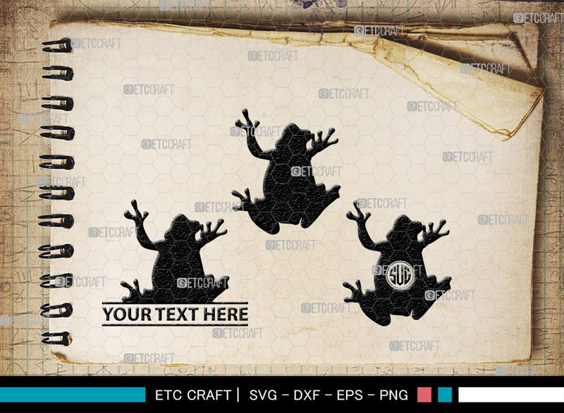 Frogs Monogram, Frog Silhouette, Frog SVG, Tree Frog Svg, Toad Svg ...