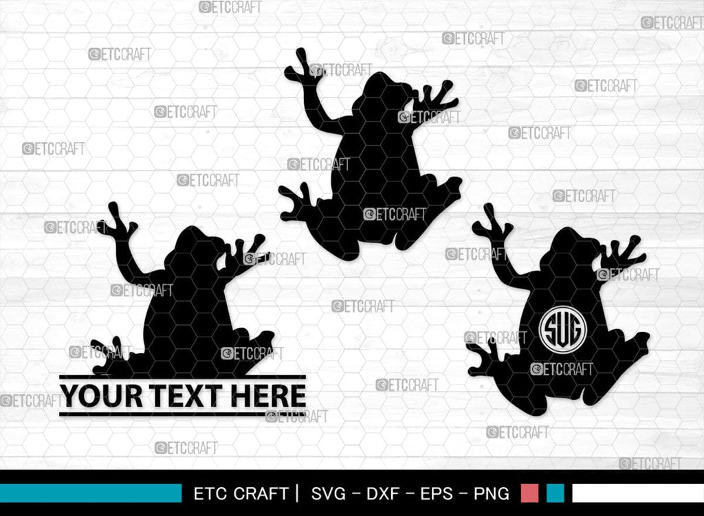 Frogs Monogram, Frog Silhouette, Frog SVG, Tree Frog Svg, Toad Svg ...