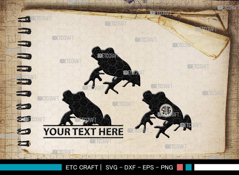 Frogs Monogram, Frog Silhouette, Frog SVG, Tree Frog Svg, Toad Svg ...