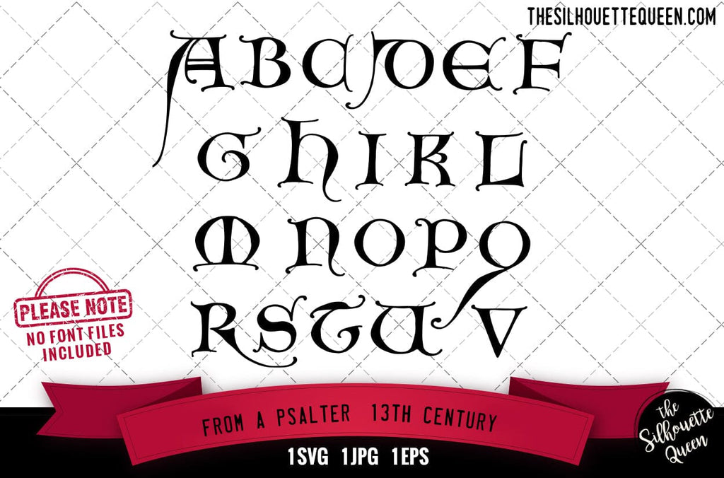 From A Psalter. 13th Century alphabets - ABC letters - So Fontsy