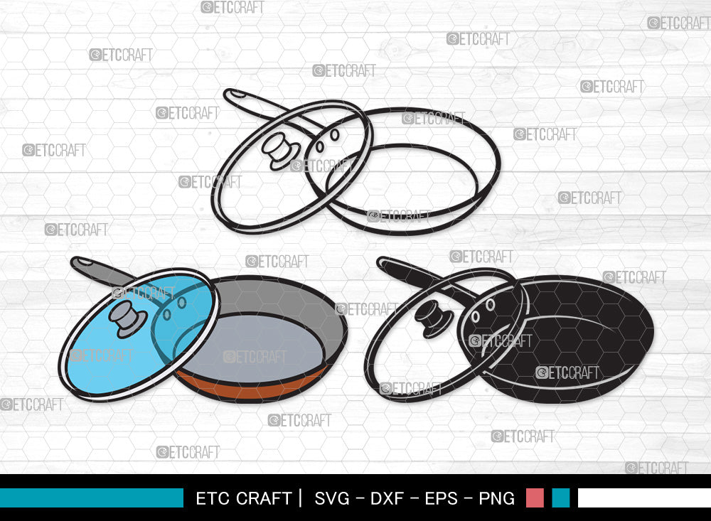 Frying Pan Clipart SVG | Skillet Pan Svg | Egg Frying Pan Svg | Cast ...