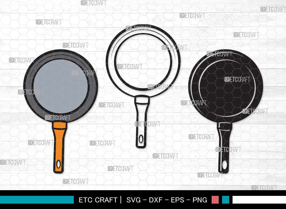 Frying Pan Clipart SVG | Skillet Pan Svg | Egg Frying Pan Svg | Cast ...