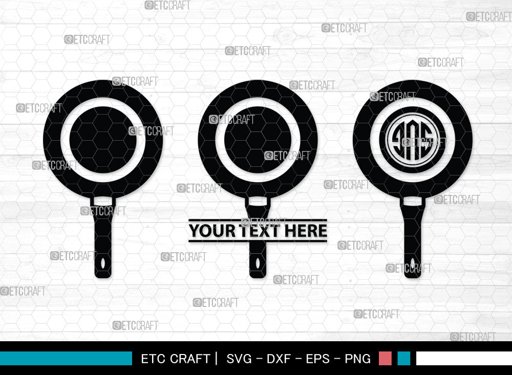 Frying Pan Monogram SVG | Skillet Pan Svg | Egg Frying Pan Svg | Cast ...