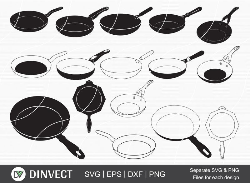 Frying Pan SVG, Pan SVG, Frying pan Silhouette, Cooking, Kitchen SVG ...