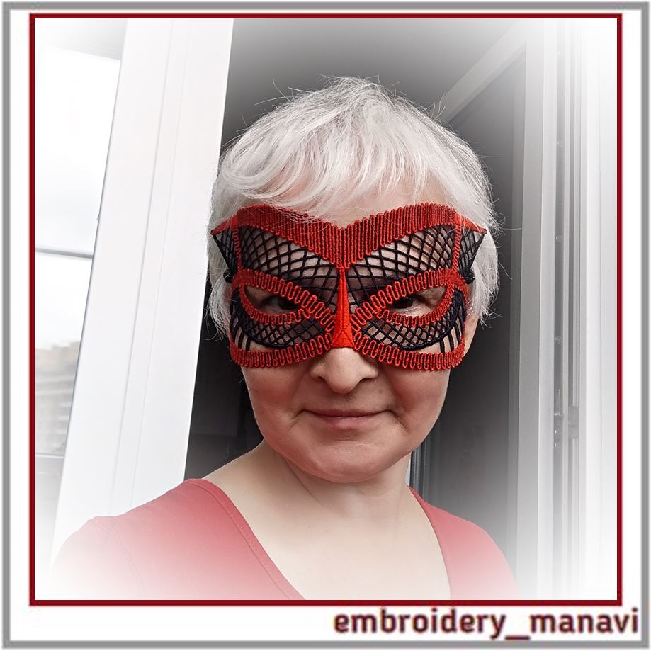 FSL embroidery design lace masquerade mask. - So Fontsy