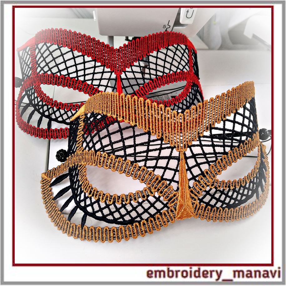 FSL embroidery design lace masquerade mask. - So Fontsy