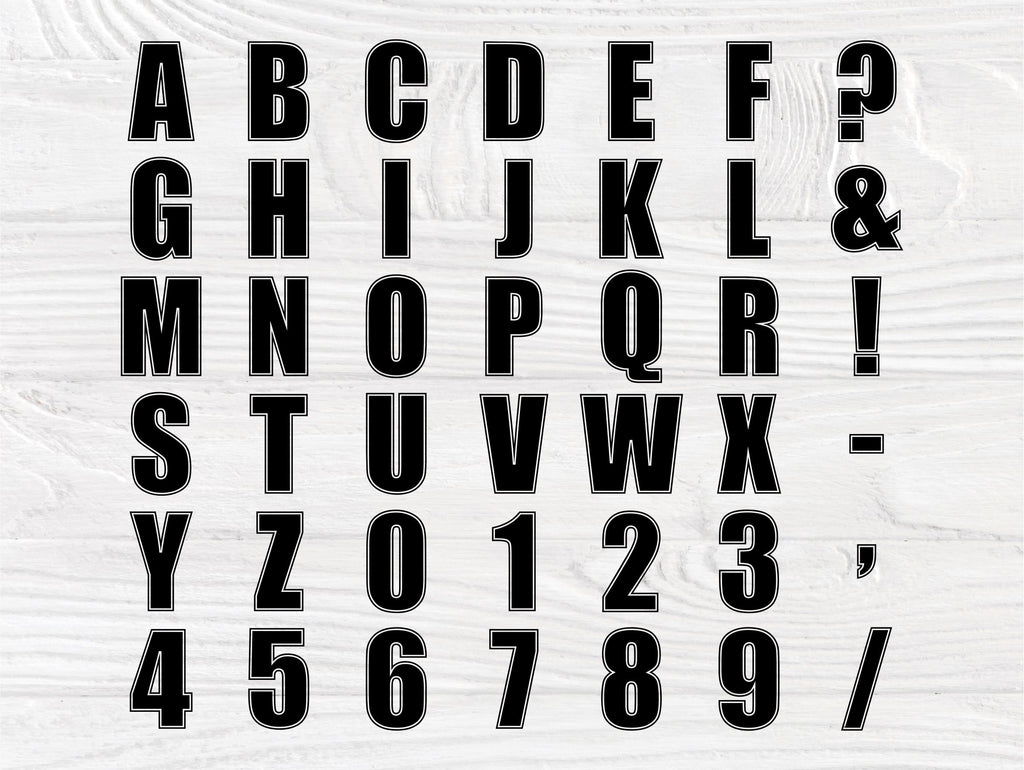 Full alphabet SVG, Letters Svg, Numbers Svg - So Fontsy