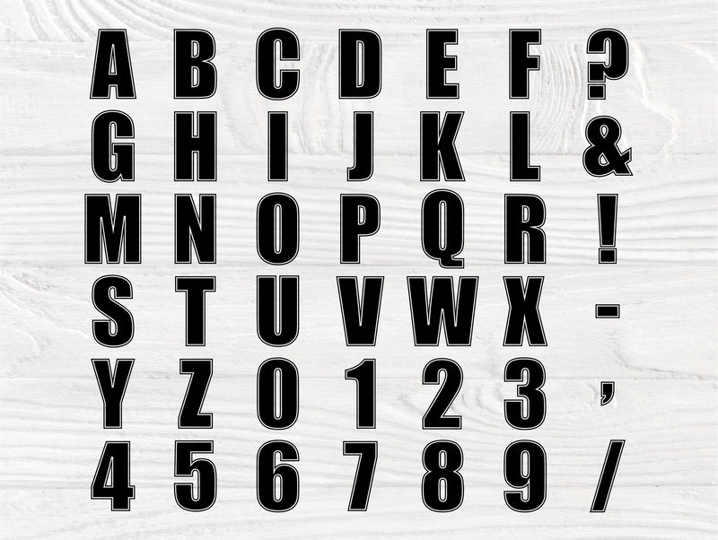 Full alphabet SVG, Letters Svg, Numbers Svg - So Fontsy