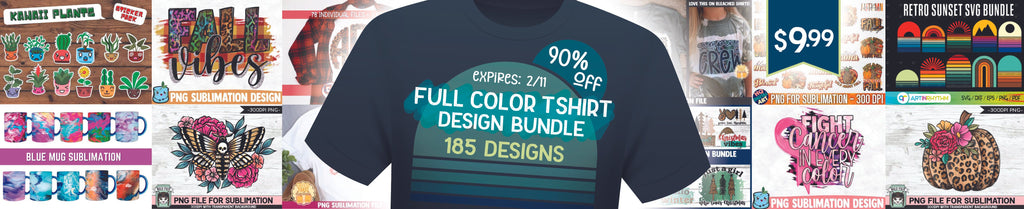Full Color T Shirt Design Bundle - So Fontsy