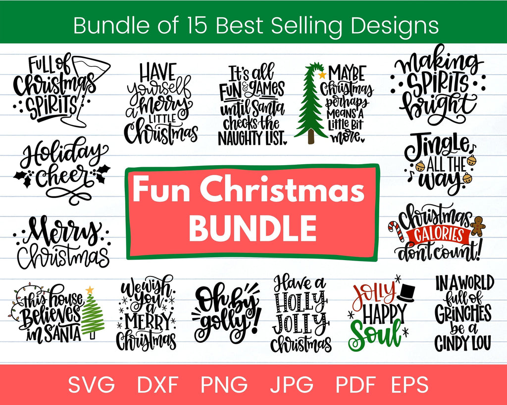 Fun Christmas svg bundle, handlettered christmas - So Fontsy