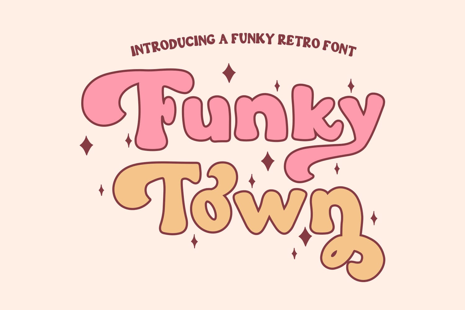 Funky Town - A Retro Font - So Fontsy