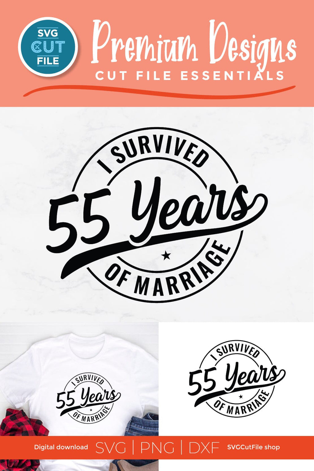 Funny 55th Wedding Anniversary svg - 55 years - So Fontsy