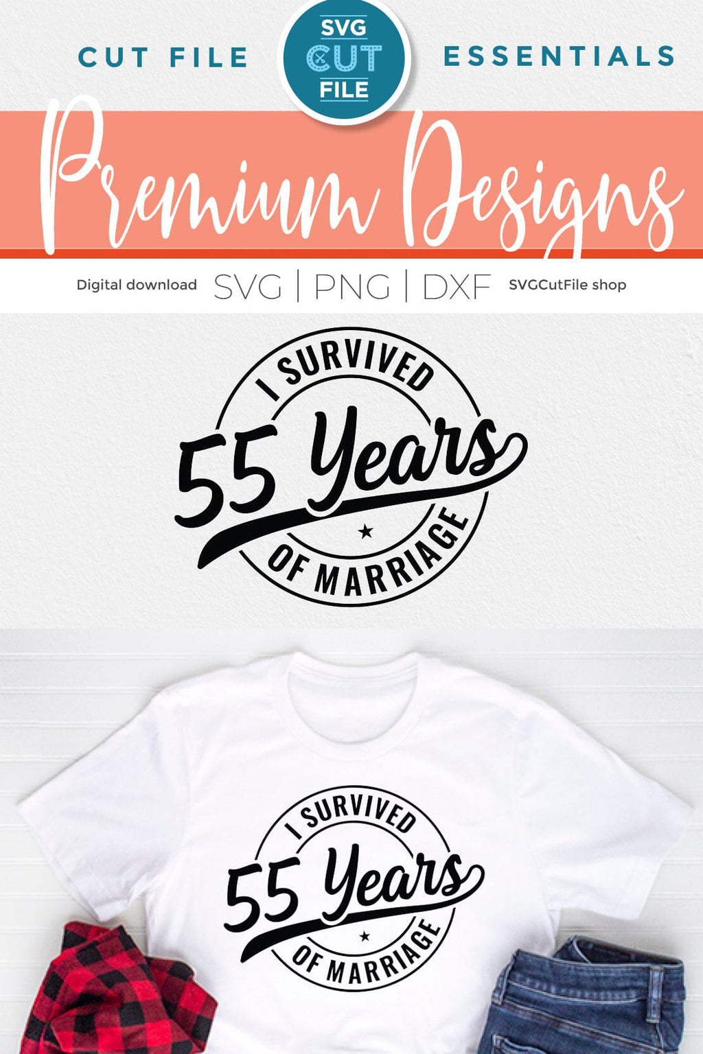 Funny 55th Wedding Anniversary svg - 55 years - So Fontsy