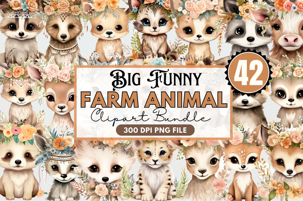 Funny Animal Clipart Png Bundle - So Fontsy