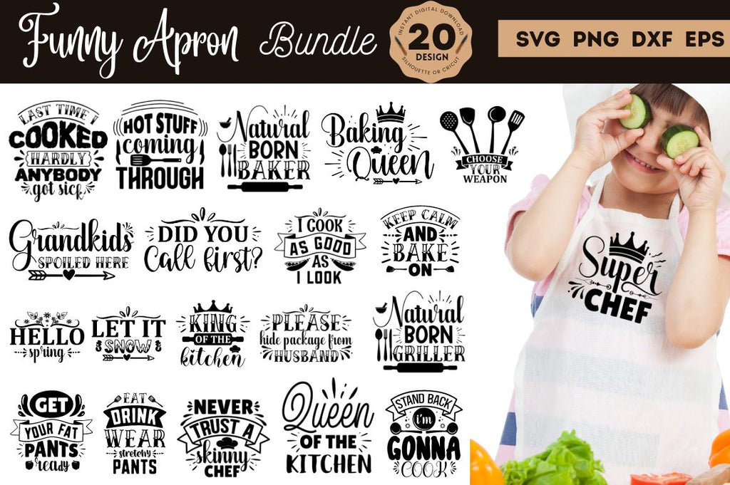 Funny Apron SVG Bundle - So Fontsy