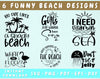 Funny Beach SVG Bundle, 6 Designs, Funny Beach Quotes SVG, What The ...