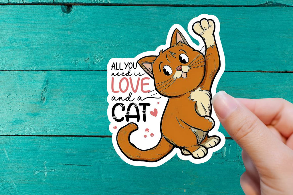 funny Cat Printable Stickers Bundle - So Fontsy